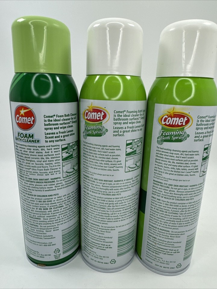 3 Comet Foam Bath Cleaner Spray Lemon Fresh 19 0z | eBay