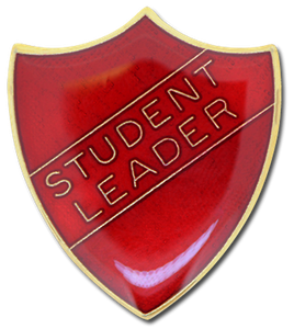 Student Leader Pin Badge in Red Enamel Shield | eBay