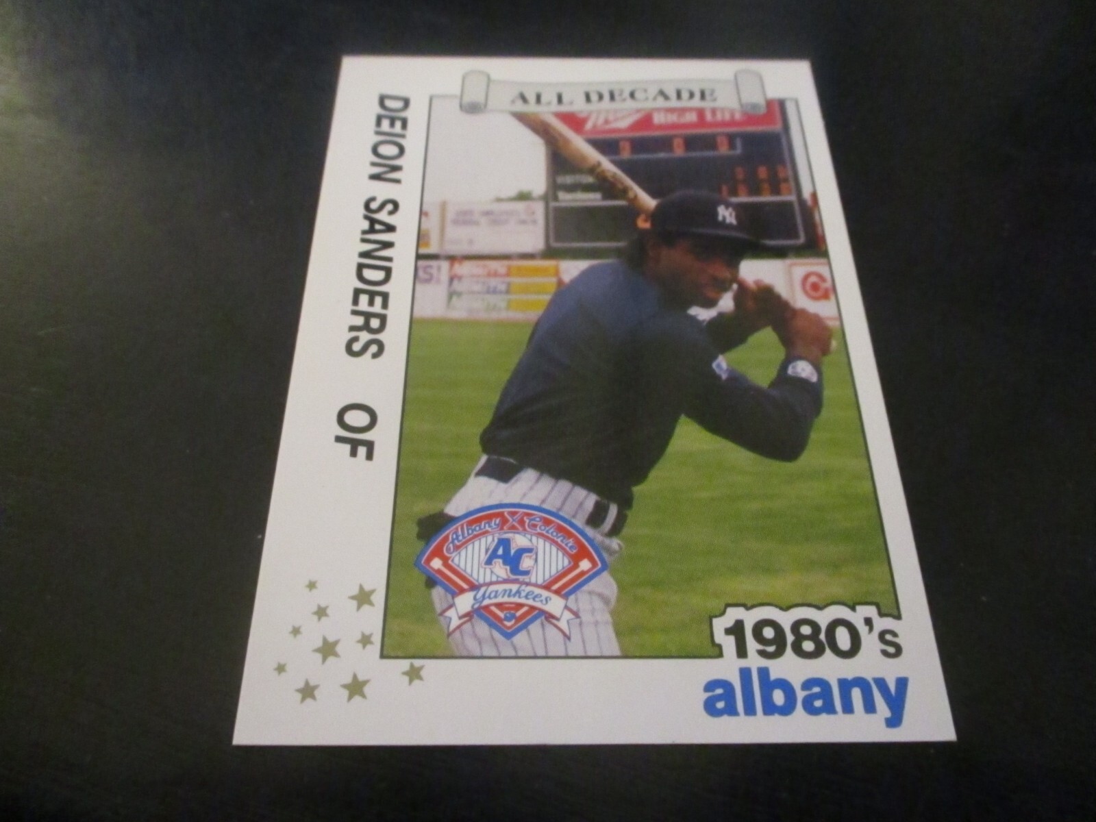 DEOIN SANDERS (albany yankees) 1989 BEST CARDS ALL DECADE ROOKIE CARD ...