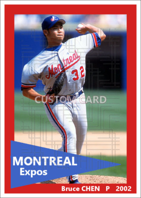 Bruce Chen - 2002 Montreal Expos - 2.5 x 3.5 custom card (blank back ...