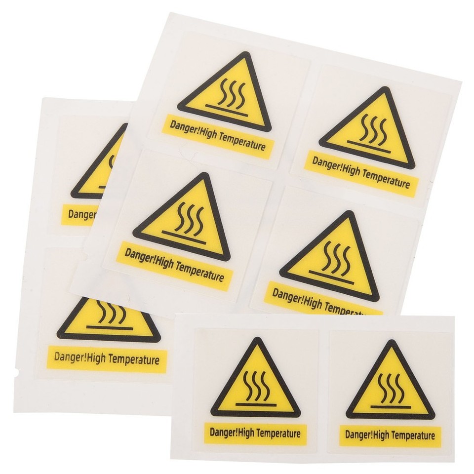10 Sheets Scald Label Sign Sticker High Temperature Decals Heat ...