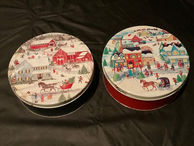 Vintage lot 2 Candy Tin Container Swersey’s Maspeth NY USA Winter ...