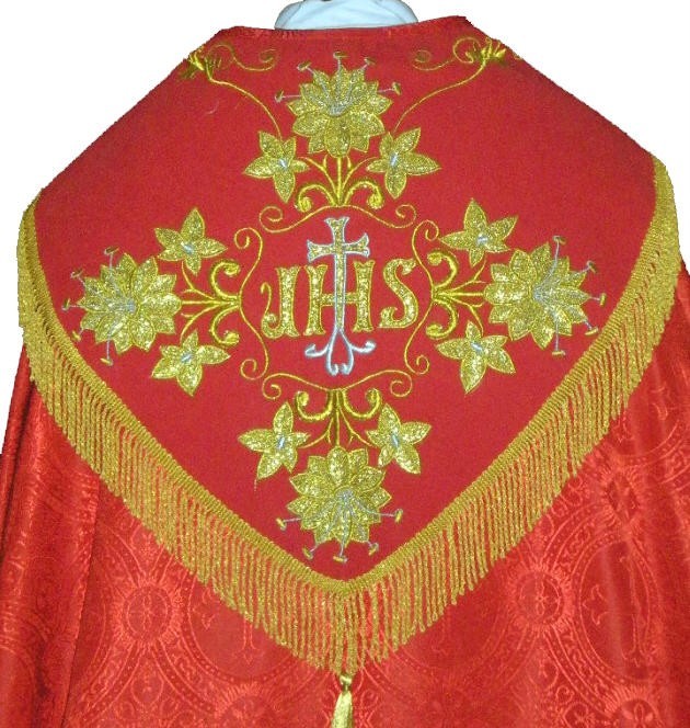 Red Cope Vestment Satin Lined Catholic High Mass Priest Clergy ...