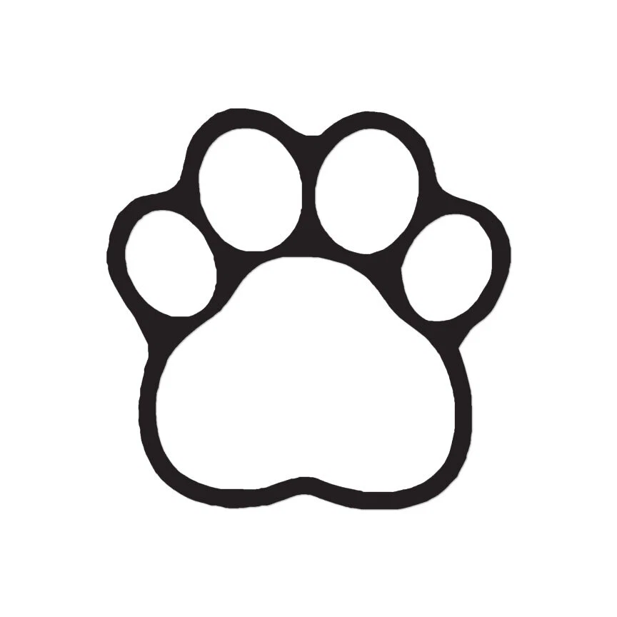 Dog Paw Print Clip Art Black And White