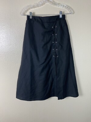 Hot Topic XS Midi Skirt Goth Gothic Steam Punk Rock Lace Up Pull On ...