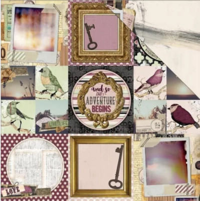 BoBunny 12x12 Scrapbooking paper Beautiful dreamer Collection Live life ...