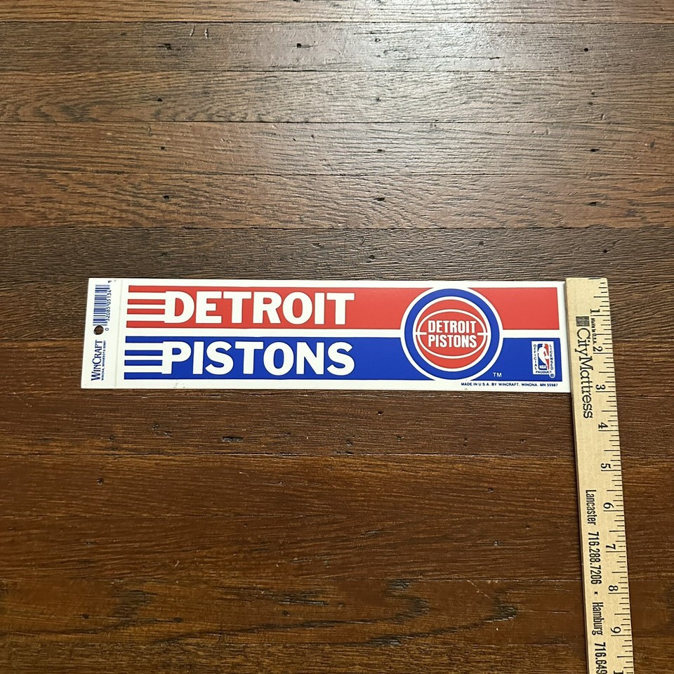 Vintage 1990s Wincraft Detroit Pistons Bumper Sticker Decal Basketball ...