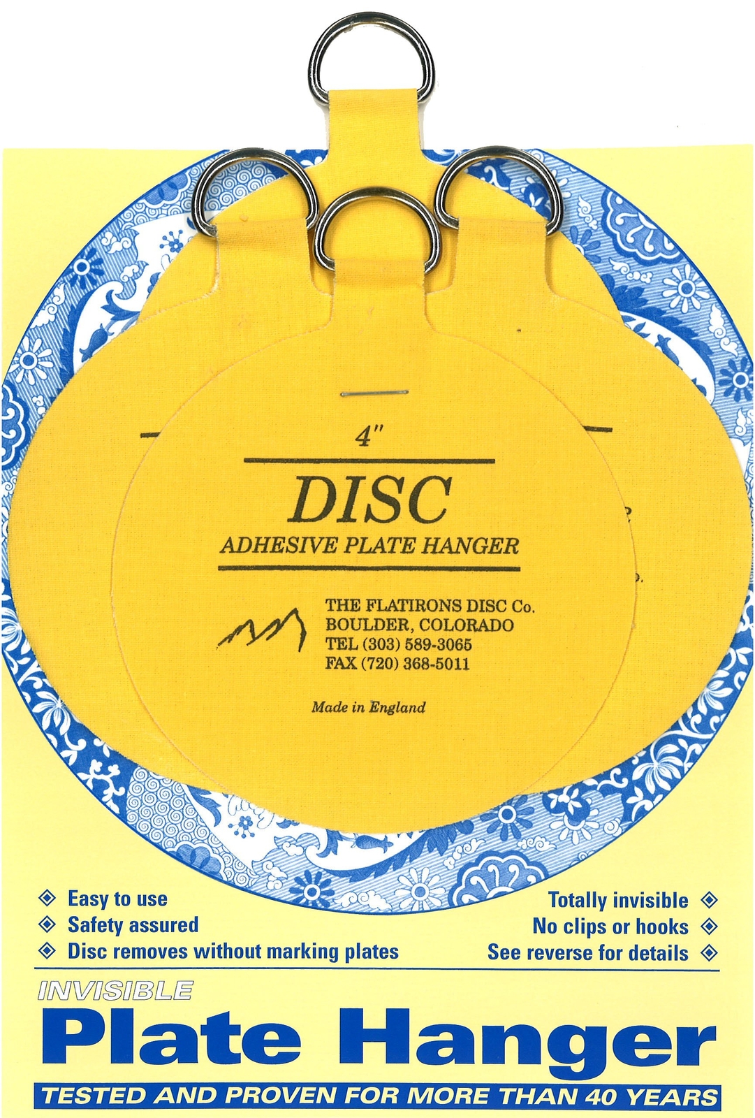 The Flatirons Disc Co Invisible Disc Adhesive Large Plate Hanger Set 4 ...