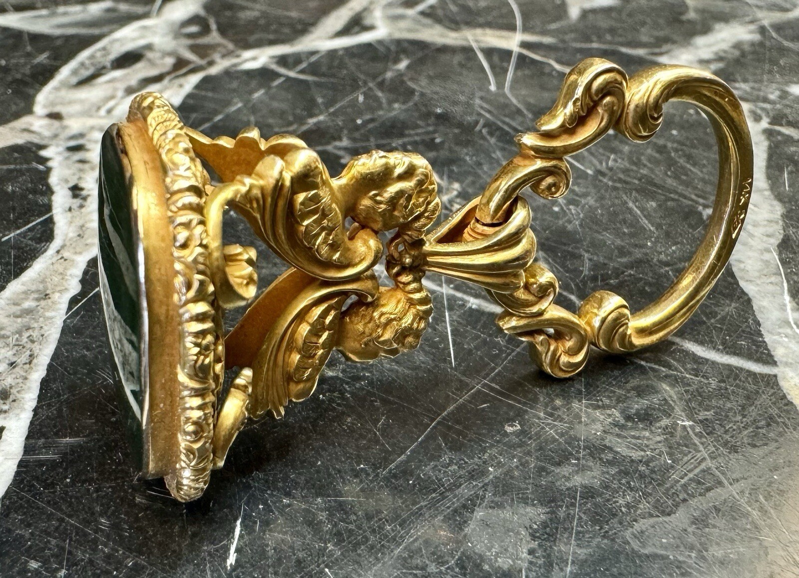Carter Gough & Co Art Nouveau 14k Gold Nephrite Jade Fob | eBay