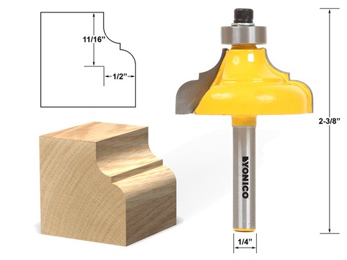 1/2" Classical Ogee Edge Forming Router Bit - 1/4" Shank - Yonico ...