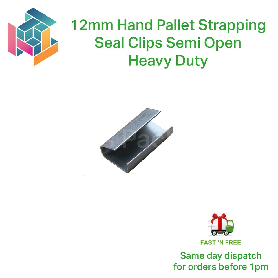 12mm Metal Hand Pallet Strapping Banding Seal Clips Semi Open -Heavy ...
