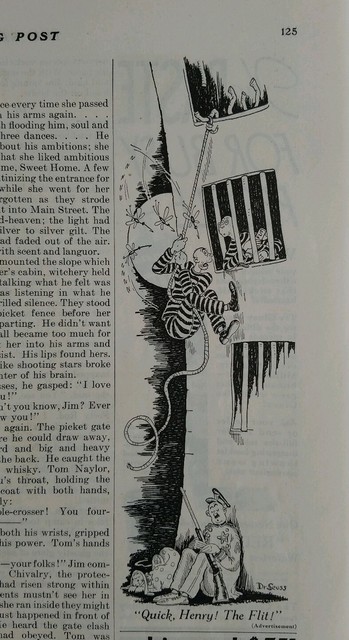 1931 Flit insecticide Dr. Seuss art jail prison escape vintage original ...