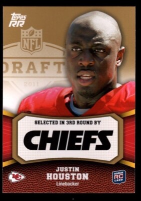 JUSTIN HOUSTON MINT CHIEFS GOLD ROOKIE #159 RC SP 2011 TOPPS RISING ...