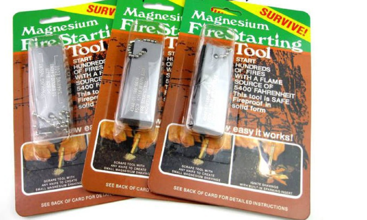 Outdoor Survival Magnesium Flint And Steel Striker Fire Starter Lighter ...