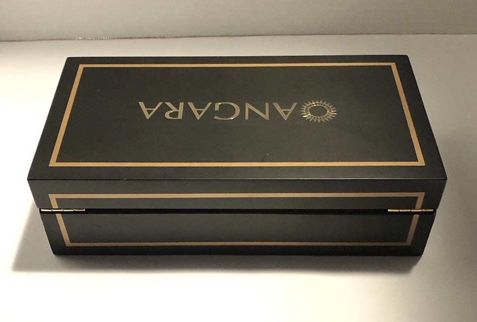 Angara Jewelry Box Dark Brown & Gold Accents With Lighted Presentation ...