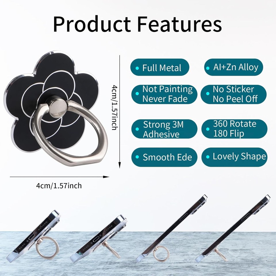 4pcs Cell Phone Ring Stand,Cell Holder Flower,360 Multicolored | eBay