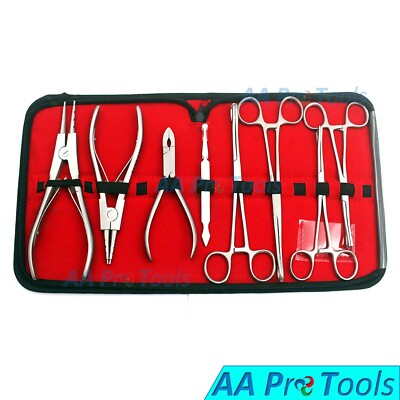 8pc Professional Piercing Tool Kit W/Carrying Case | eBay