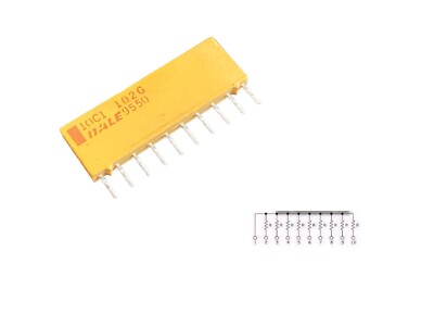 1 PCS Dale 1k 1000 OHM SIP 10 POSITION NET NETWORK RESISTOR 10PIN ARRAY ...
