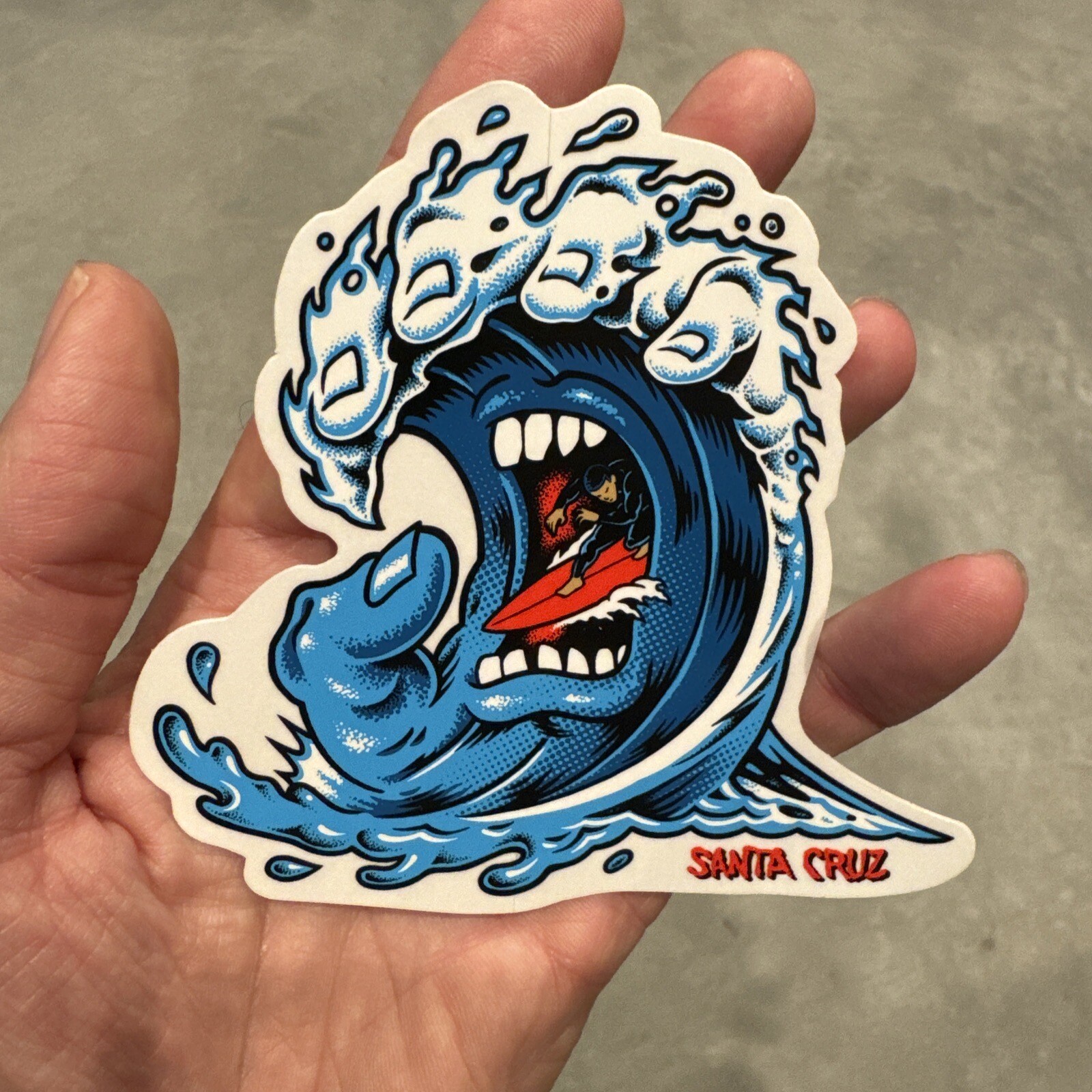 4.25" Santa Cruz Screaming Wave Hand Skateboard Surf Punk Sticker Decal ...
