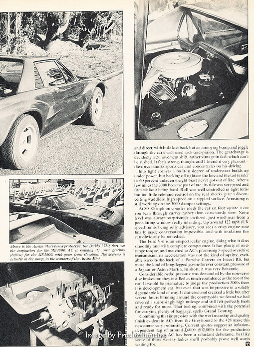 1976 AC ME3000 Original Car Review Print Article J638 | eBay