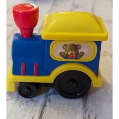 Vintage Push Along Choo Choo Toy Train Engine Teddy Bear Driver | eBay