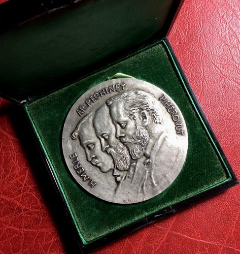 Art Deco 100 anniversary of PECHINEY naked Zeus in sky medal by Paul ...