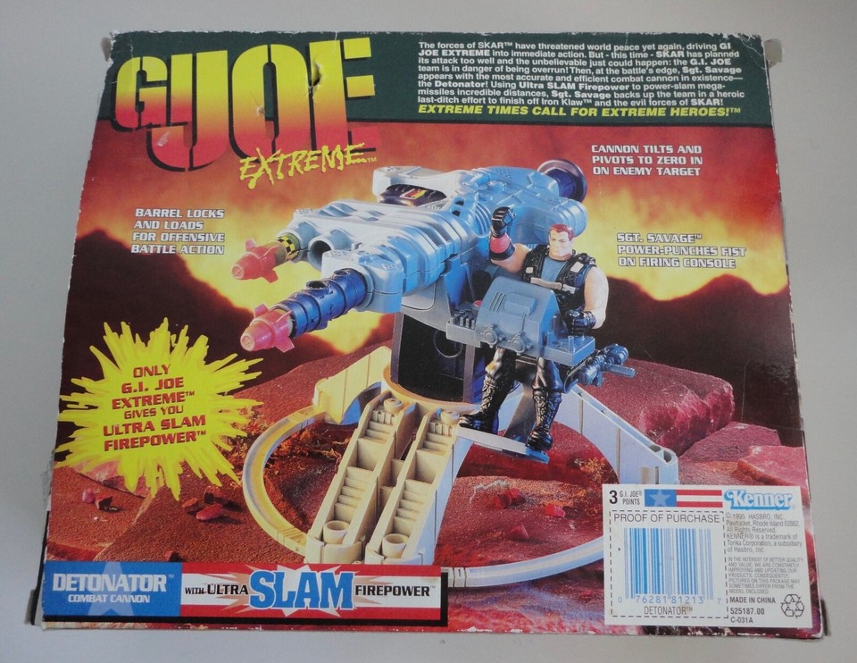 GI JOE EXTRME DETONATOR COMBAT CANNON w/ SGT. SAVAGE ACTION FIGURE 1995 ...