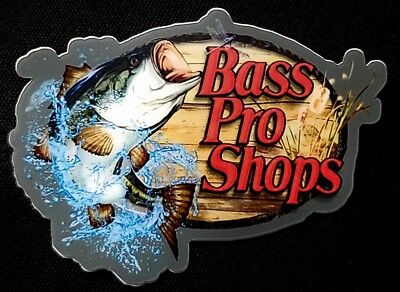 BASS PRO SHOPS STICKER "FISHING TIME" 3 X 2 1/4" GLOSSY THICK OUTDOOR ...