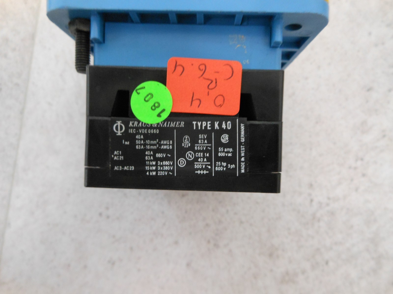 Kraus & Naimer Type K40, IEC-VDE 0660, Kraus & Naimer Schalter | eBay