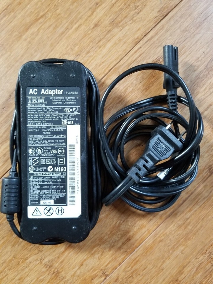 IBM AC Adapter (72 w 2PIN/ 16V/ 4.5A) with Power Cord 02K6661 | eBay
