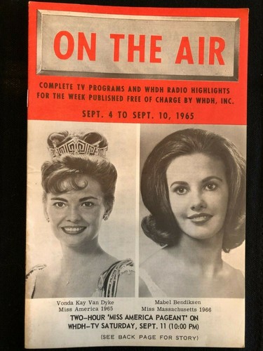 1965 "ON THE AIR" WHDH-TV & RADIO 'MISS AMERICA PAGEANT' Vonda Kay Van ...