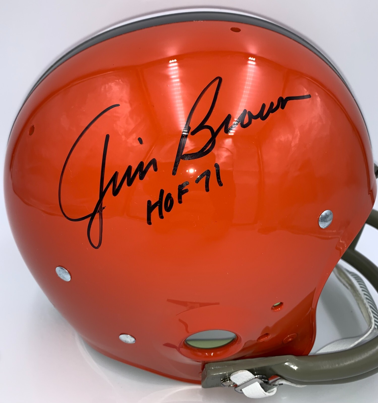 JIM BROWN signed/autographed CLEVELAND BROWNS Riddell TK 2-Bar Helmet w ...