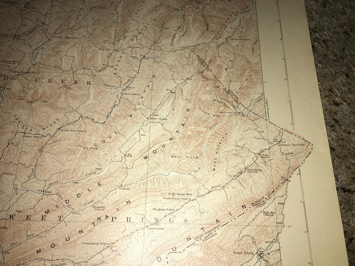 Topographical Map Of Virginia Mountains