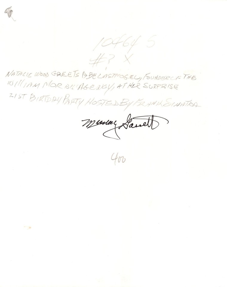 Natalie Wood + Abe Lastfogel (1959) ⭐ Signed Autograph Murray Garret ...