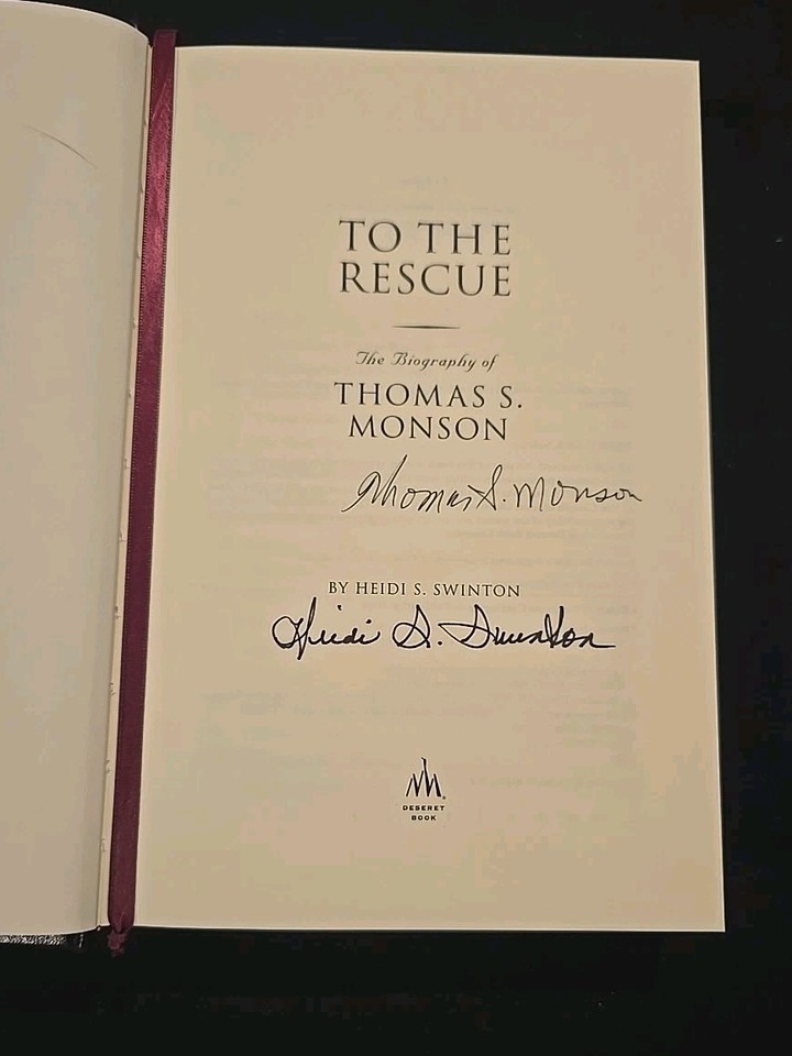 Signed Thomas S Monson To The Rescue Swinton, Heidi Autographed By Both ...