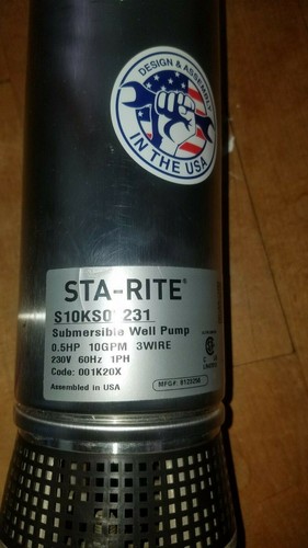Sta Rite 1/2hp Submersible Deep Well Pump 230V 4 Wire 10 GPM | eBay