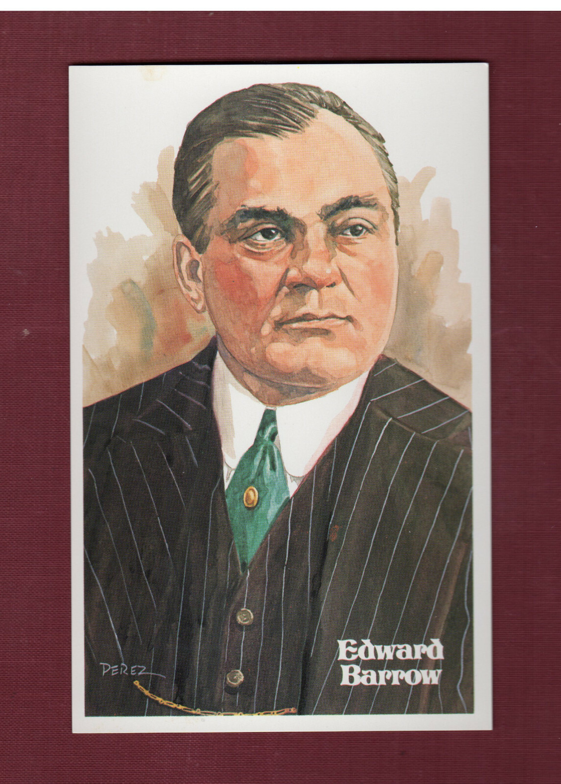 ED BARROW, Yankees~Red Sox | Perez-Steele Hall of Fame art postcard ...