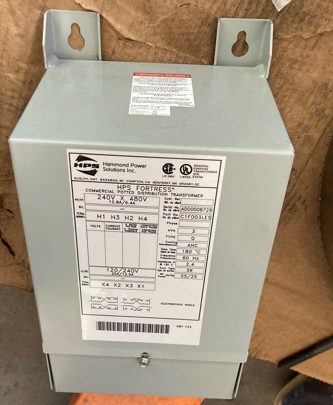 Hammond C1F003LES Power Transformer - Gray 803423090746 | eBay