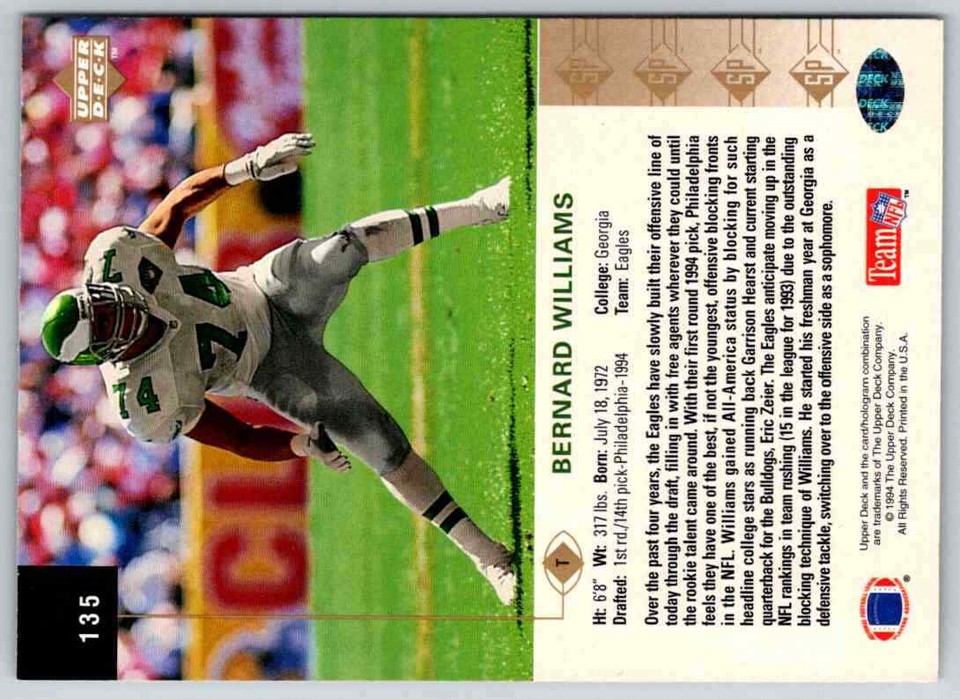 1994 Upper Deck Bernard Williams #135 Football Card | eBay