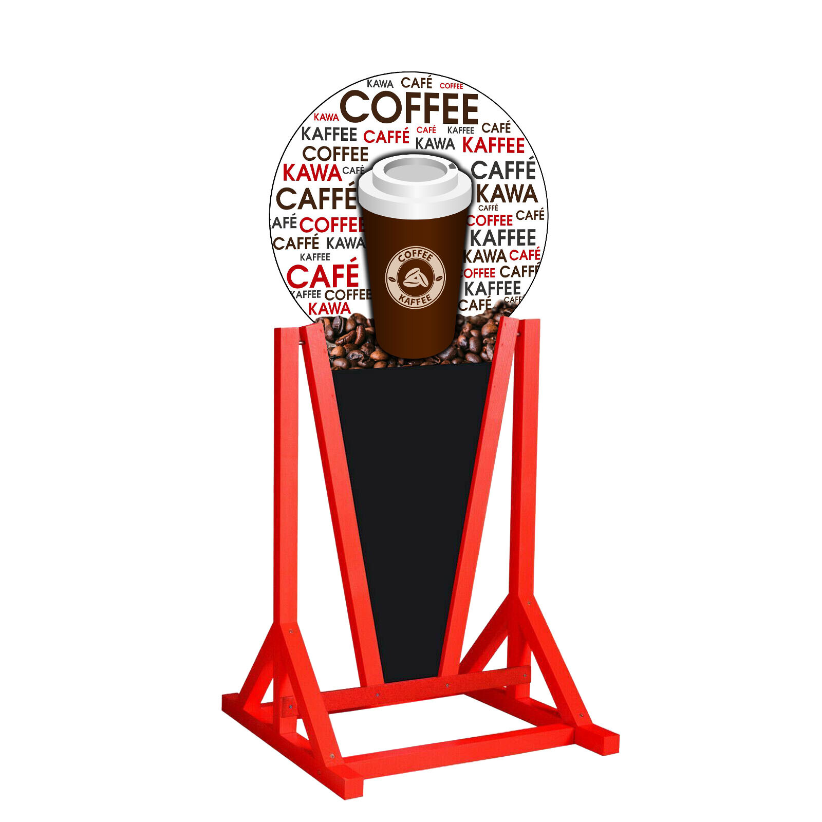 Sidewalk Sign COFFEE TO GO A-frame Water Resistant Wooden Pavement ...