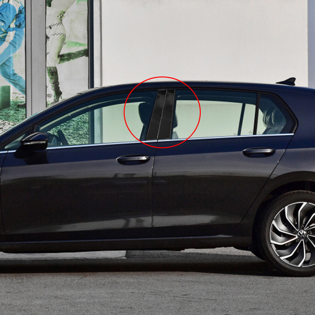 4Pcs Car Window Trim Strip Interior Carbon Fiber For VW Golf 8 MK8 GTI ...