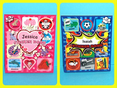 Stick N Mix Sticker Book Personalized Choose Name Boy Girls Fun & Funky ...