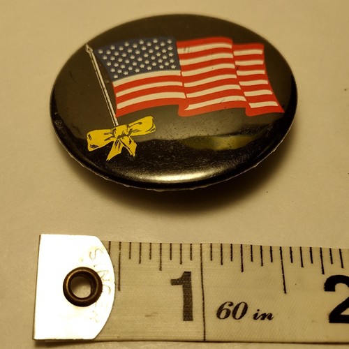 American Flag Yellow Ribbon Round Badge Button Lapel Pin | eBay