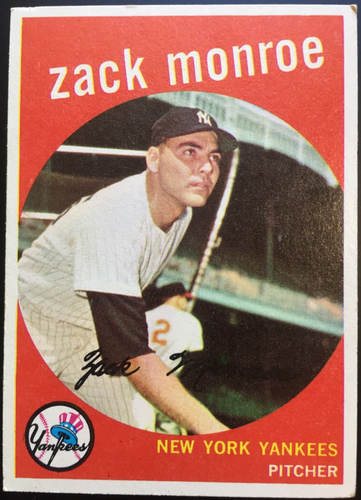 1959 Topps #108 ZACK MONROE New York Yankees MLB baseball card EX+ | eBay