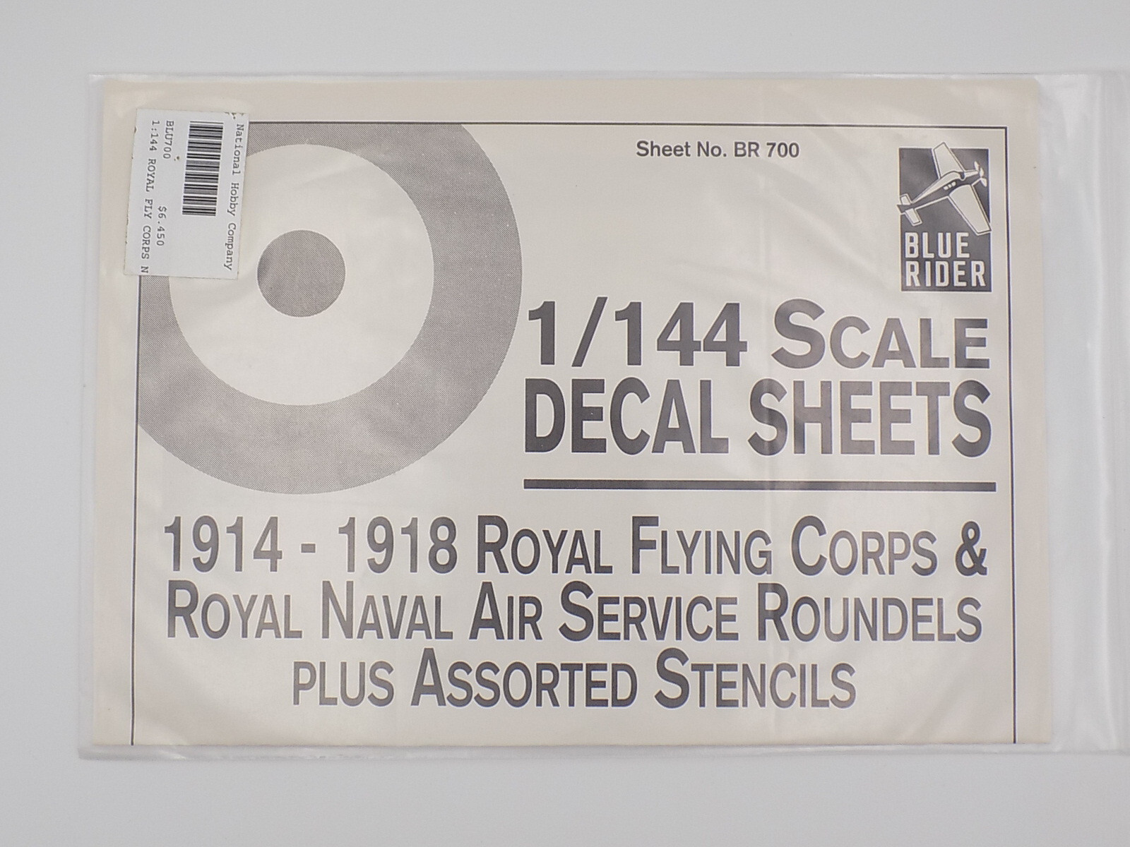 Blue Rider Decal 1/144 1914-1918 Royal Flying Corps & Naval Air Service ...