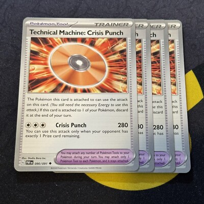 4x Technical Machine Crisis Punch 090/091 x4 - Paldean Fates - Pokemon ...