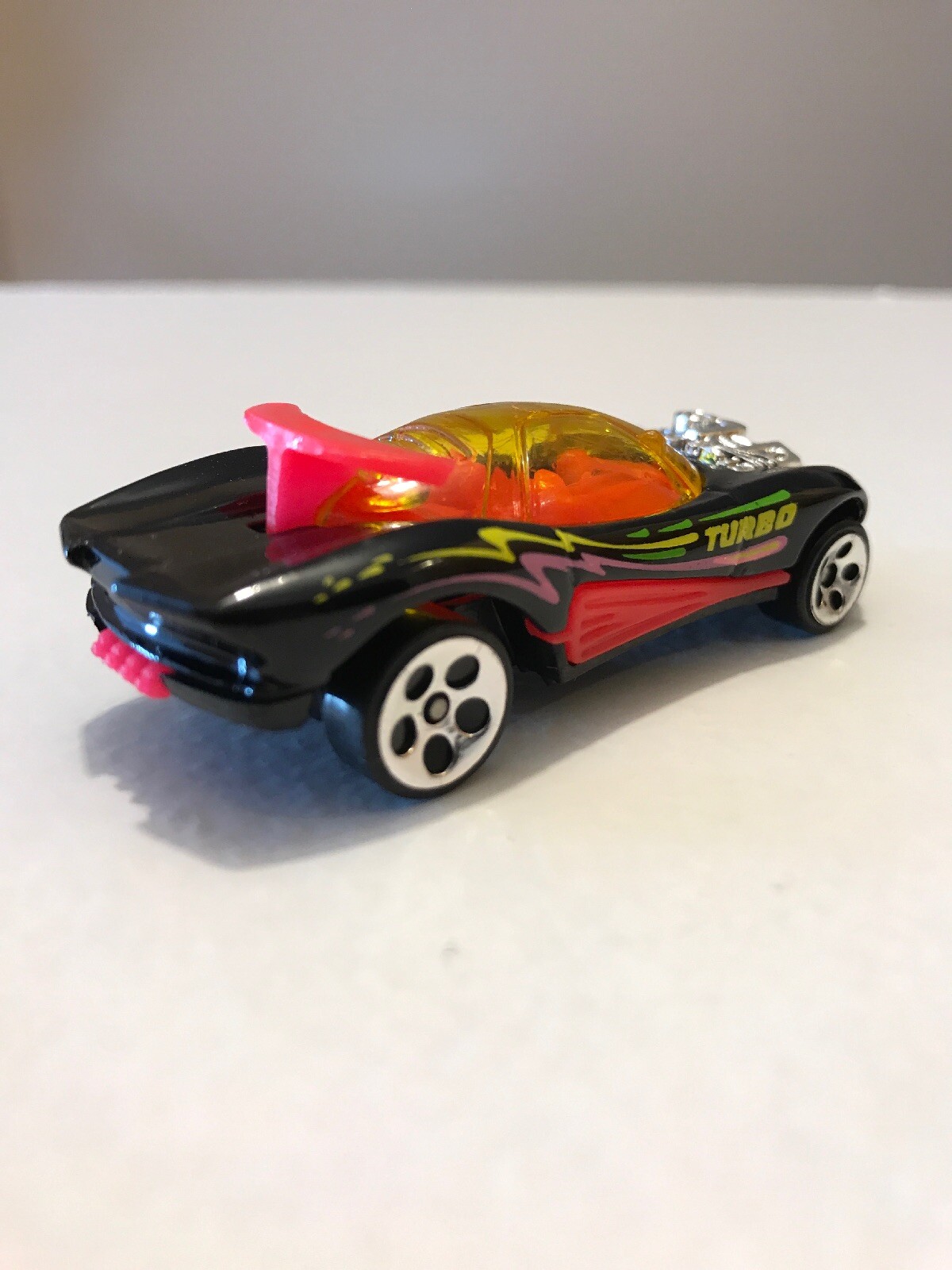 HOT WHEELS 1991 FLASHFIRE TURBO #140 BLACK W/ 5 HOLE WHEELS Space Hot ...
