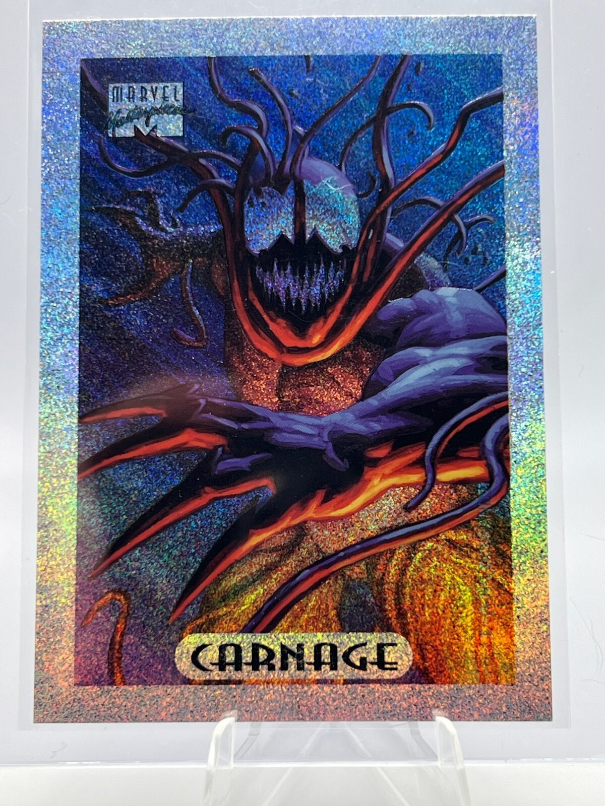 1994 Marvel Masterpieces - Silver Holofoil - #2 Carnage - Raw/New Top ...