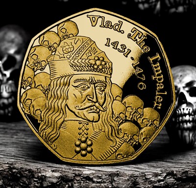 VLAD THE IMPALER 24ct Gold Commemorative Coin. Dracula/Vampire ...