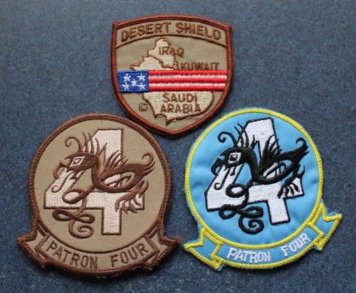 Vintage USN Patrol Squadron 4 PATRON FOUR Patch lot plus Desert Shield ...